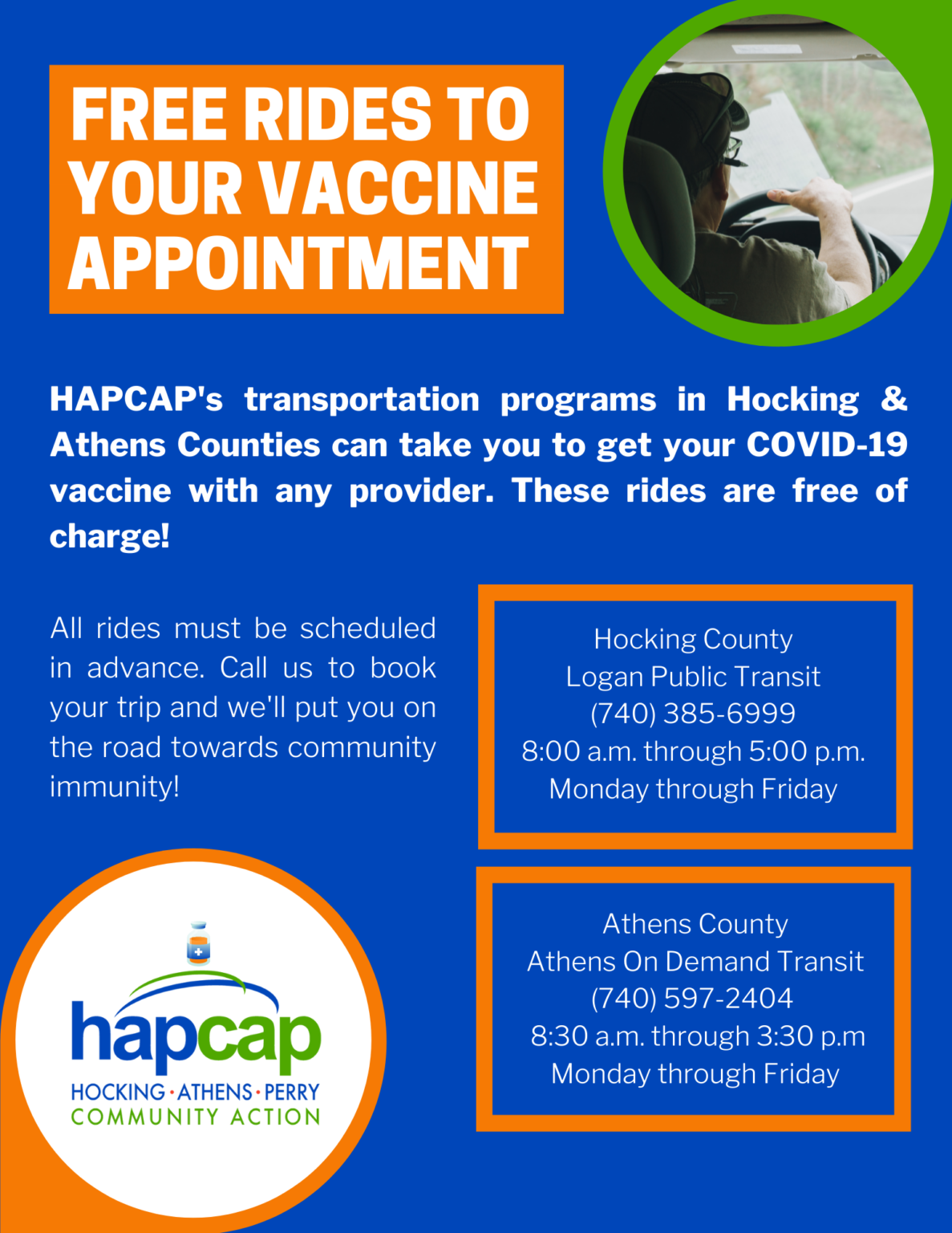 Free Rides for Vaccine Appointments - HAPCAP